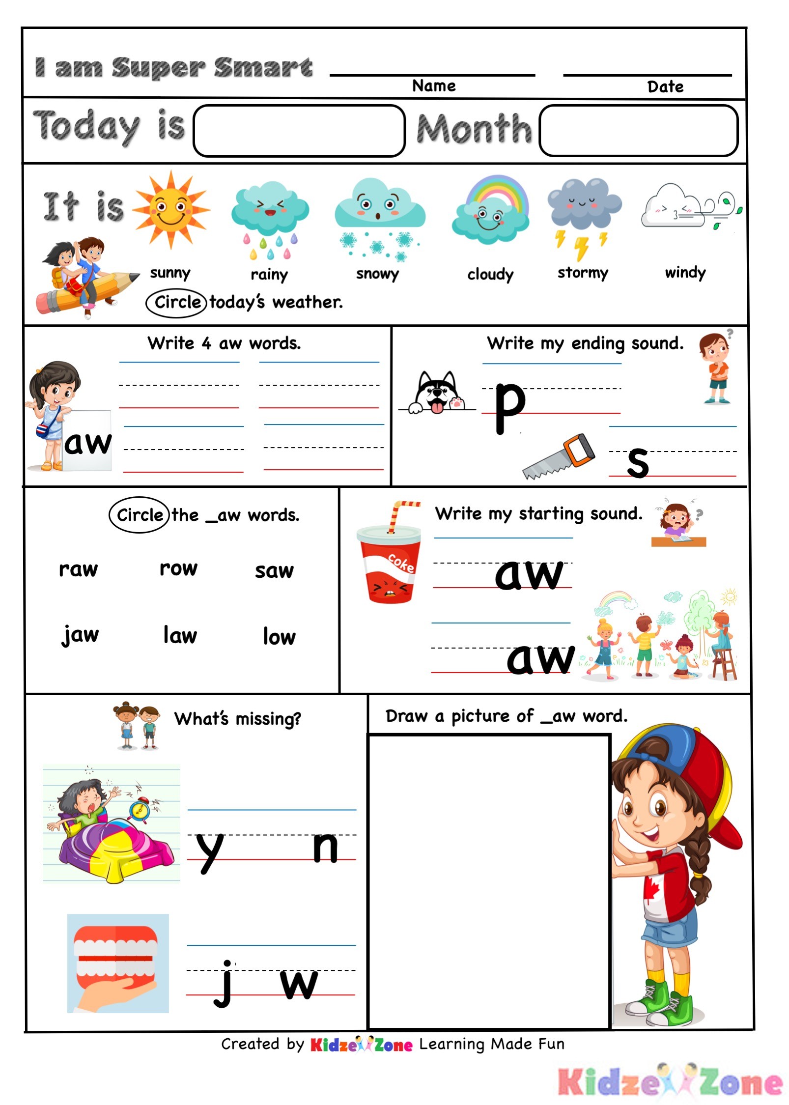 Word Family super smart worksheets - KidzeZone