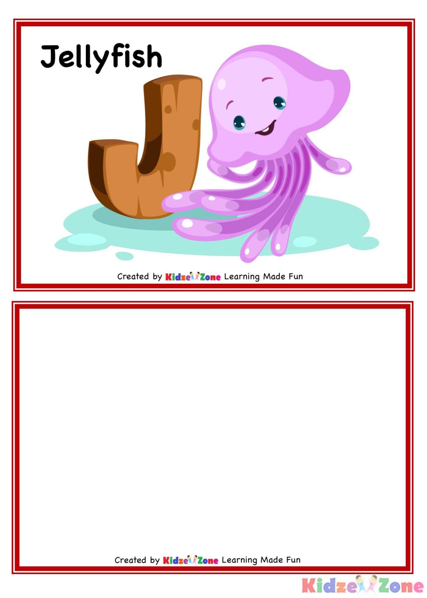 Kindergarten Letter J Flashcard Worksheet