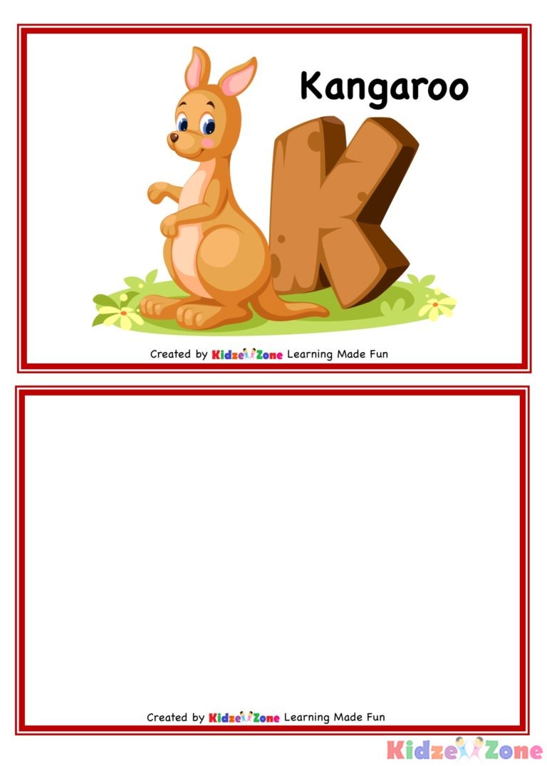 Kindergarten Letter K Flashcard worksheet - KidzeZone