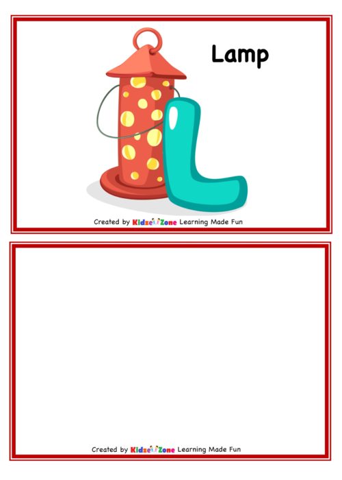 Kindergarten Letter L Flashcard worksheet - KidzeZone