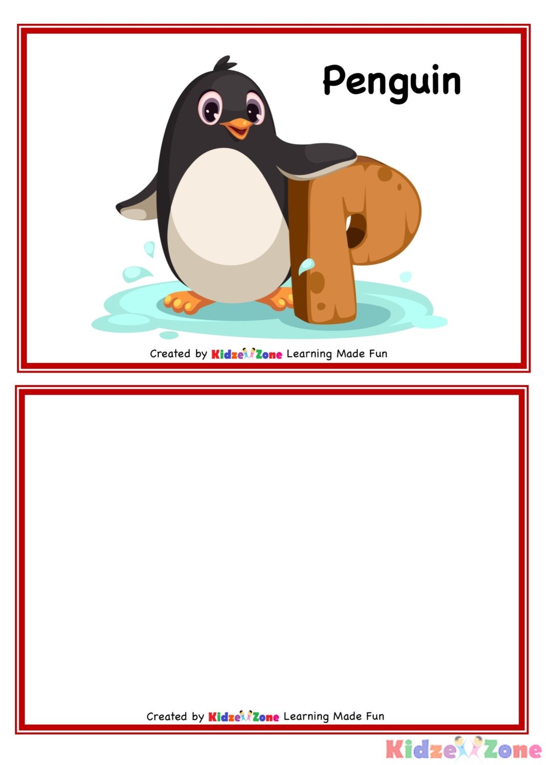 Kindergarten Letter P Flashcard worksheet - KidzeZone