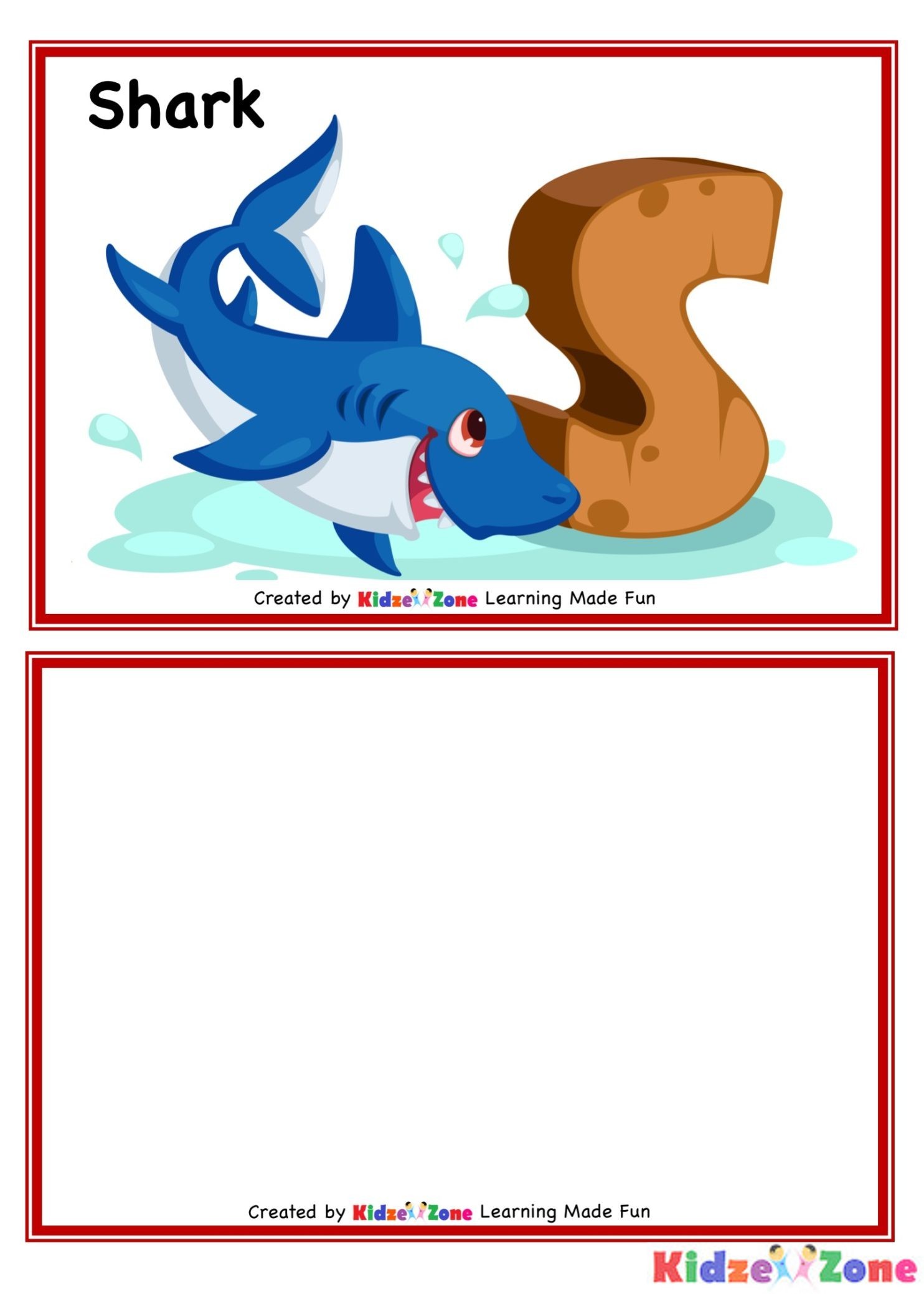 Kindergarten Letter S Flash Card Worksheet