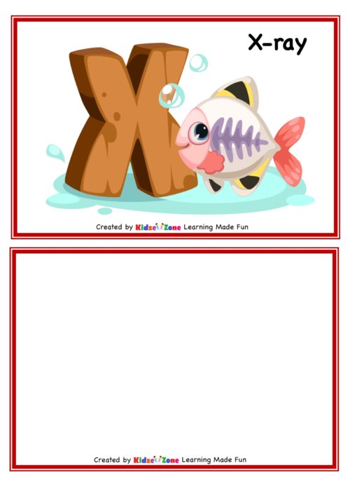 Kindergarten Letter X worksheets - Letter Flash Cards