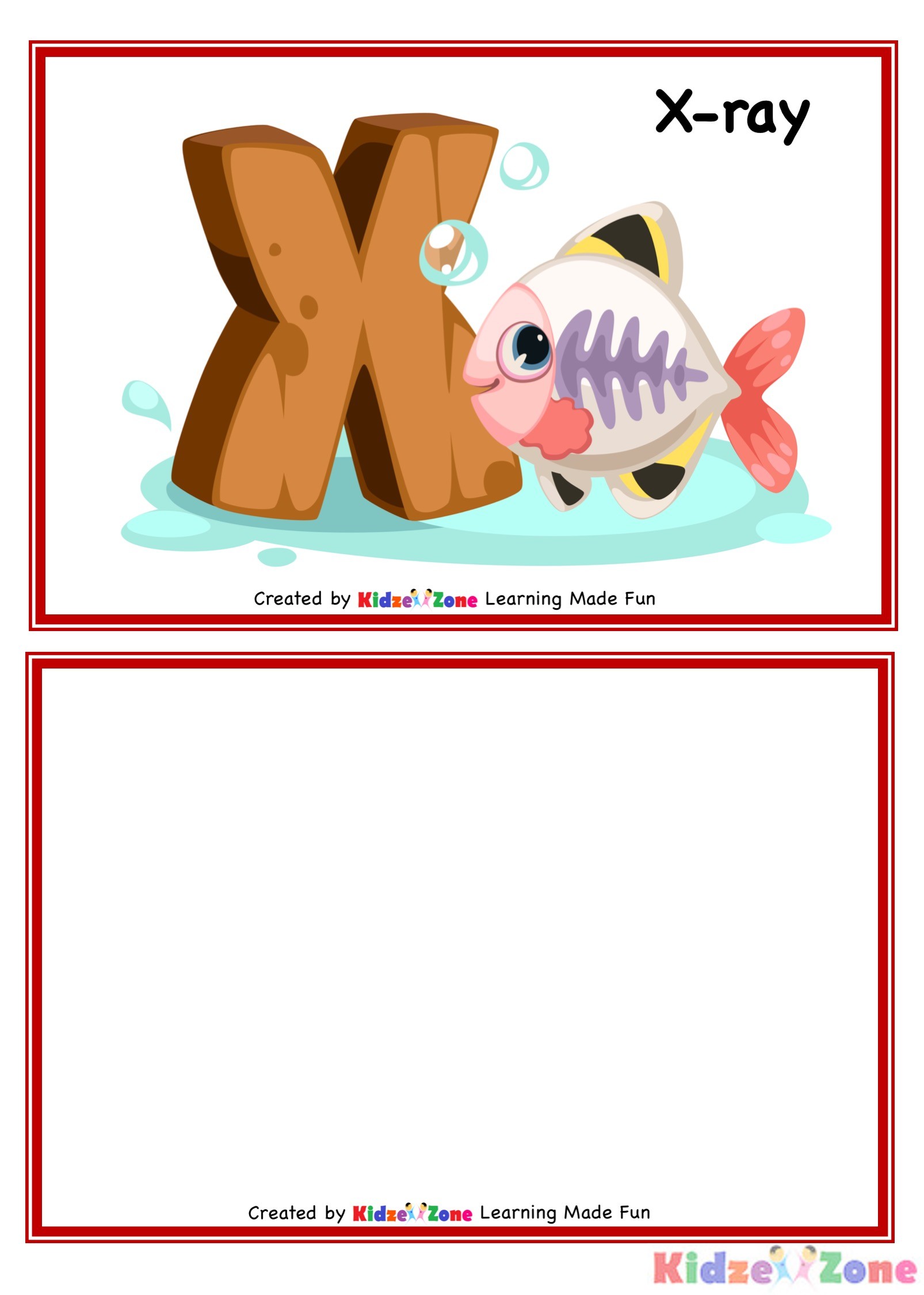 Kindergarten Letter X worksheets - Letter Flash Cards