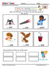 aw word family - starting sound Kindergarten worksheet