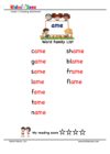 Explore and learn words from ame word family word list