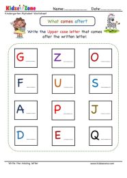 Kindergarten Missing Letter Worksheet What Comes After 2