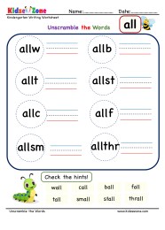 Kindergarten Unscramble Words Worksheets For All Word Families Kindergarten Unscramble Words Worksheets For All Word Families
