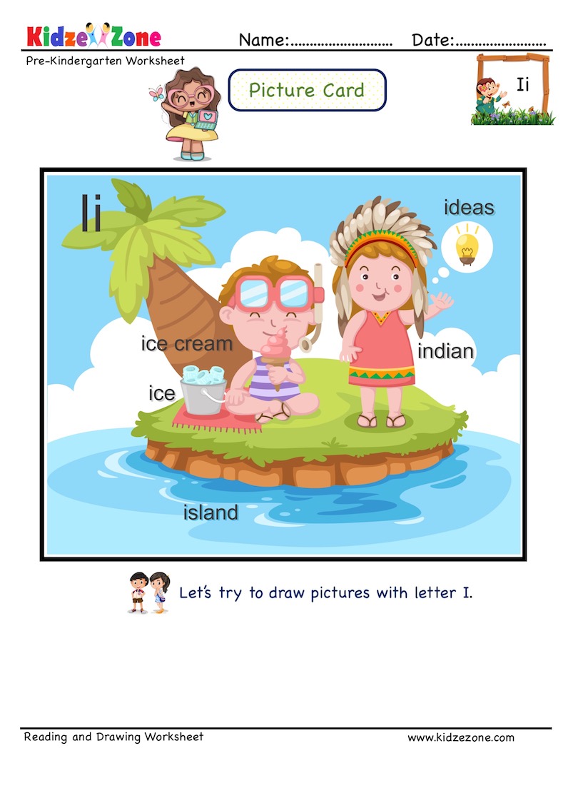 Kindergarten Picture cards worksheets for all word families