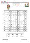 Letter L words search grid worksheet- KidzeZone