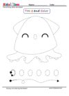 Octopus Cartoon Trace and Color Worksheet - KidzeZone
