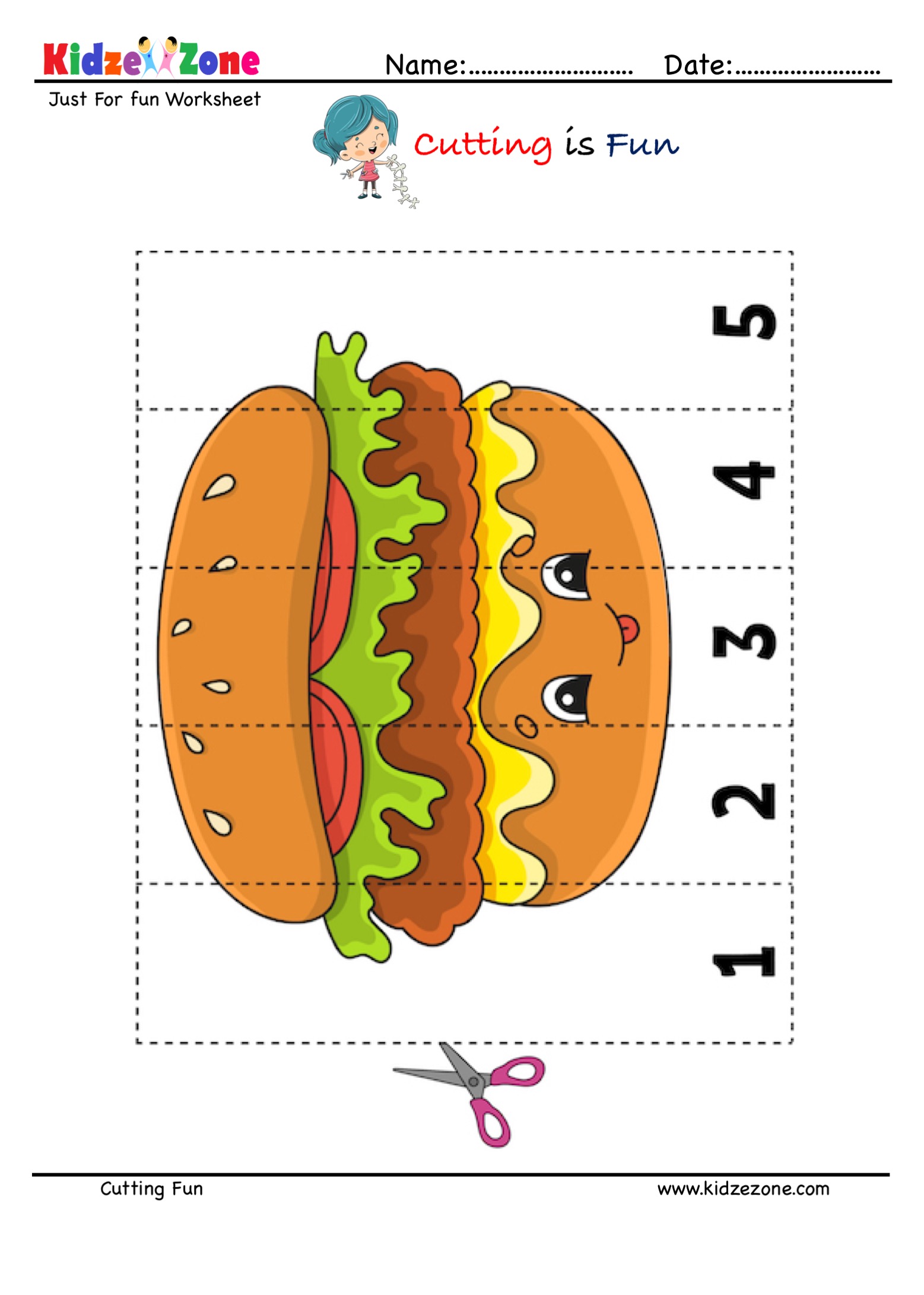 Cutting and Pasting Fun Worksheets - KidzeZone