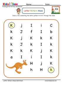 Letter K Maze Worksheet - KidzeZone