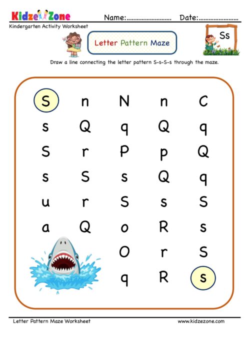 Letter S Maze Worksheet - KidzeZone