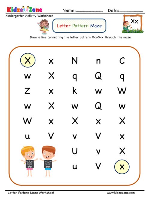 Letter X Maze Worksheet - KidzeZone