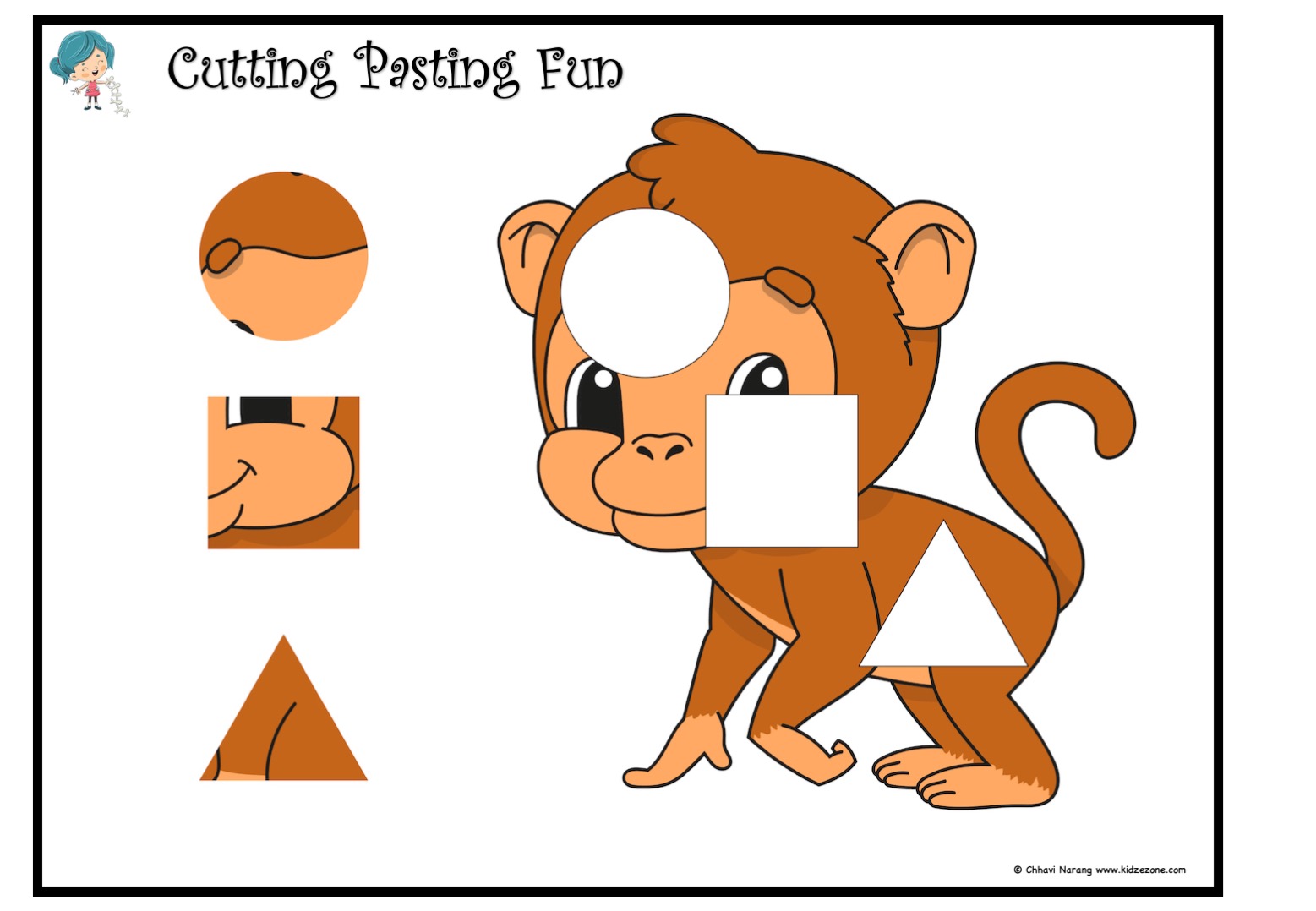 Cutting and Pasting Fun Worksheets - KidzeZone