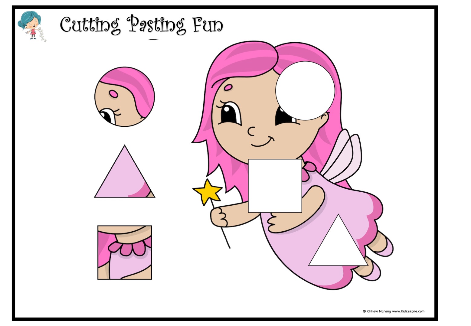 Cutting and Pasting Fun Worksheets - KidzeZone