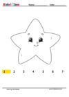 Color a Star Worksheet - KidzeZone