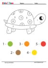 Coloring a Cute Turtle Worksheet - KidzeZone