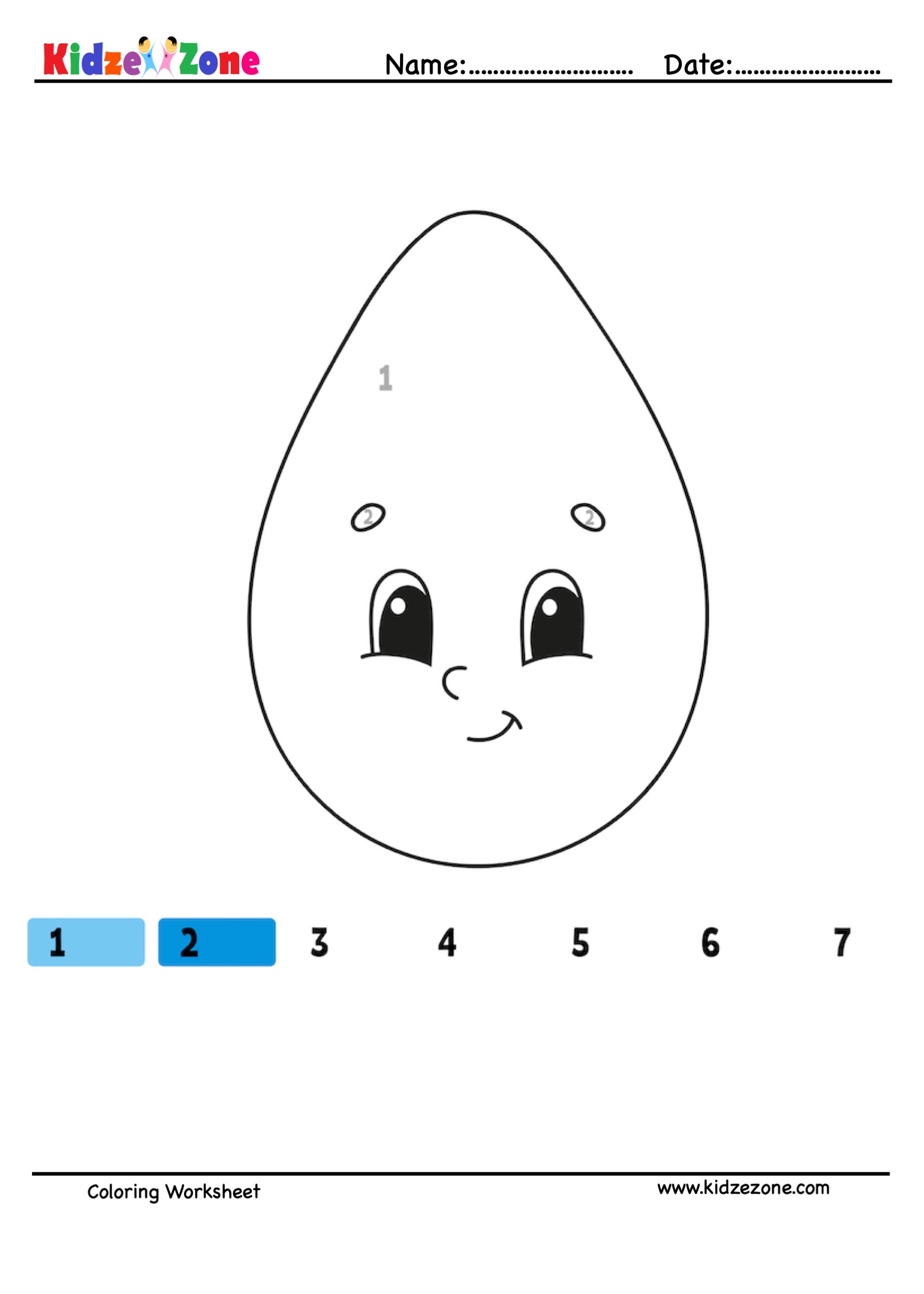 Water Drop Coloring worksheet- KidzeZone