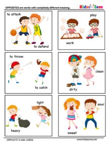 Find Opposite Fun Worksheet 6- KidzeZone
