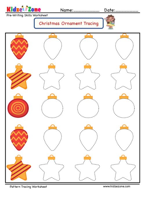 Preschool Pattern Tracing Worksheet - 11- KidzeZone