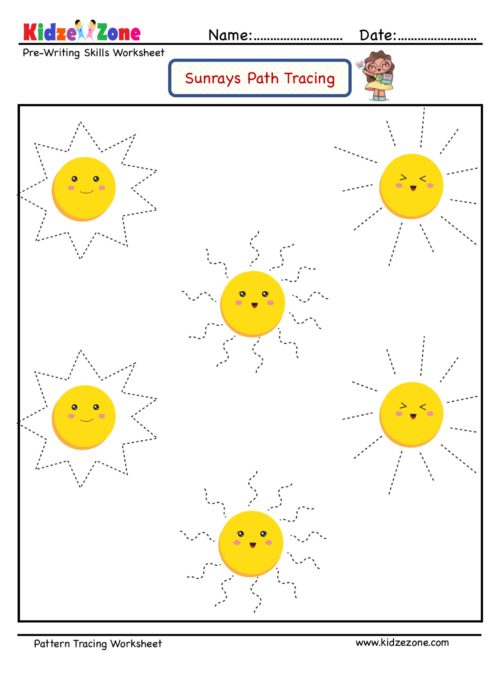 Preschool Pattern Tracing Worksheet - 18- KidzeZone