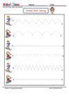 Preschool Pattern Tracing Worksheet - 7, Level 1- KidzeZone