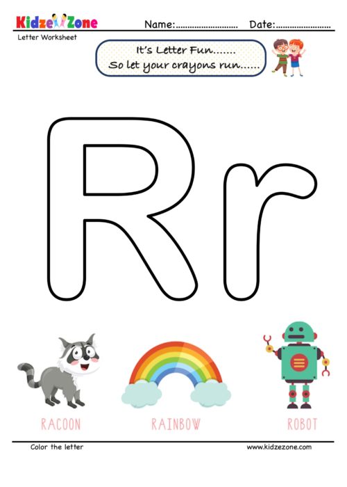 Letter R coloring worksheet - KidzeZone